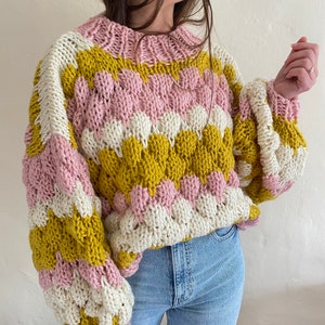 Bubble Jumper Knitting Pattern, Digital Download, Oversized Sweater ...