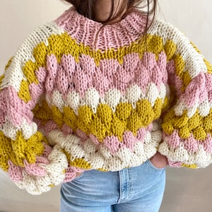 Bubble Jumper Knitting Pattern, Digital Download, Oversized Sweater ...