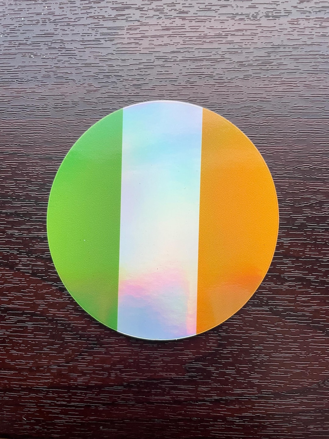 Irish Circular Sticker - 3” Tricolour Irish Flag Hologram Sticker ...