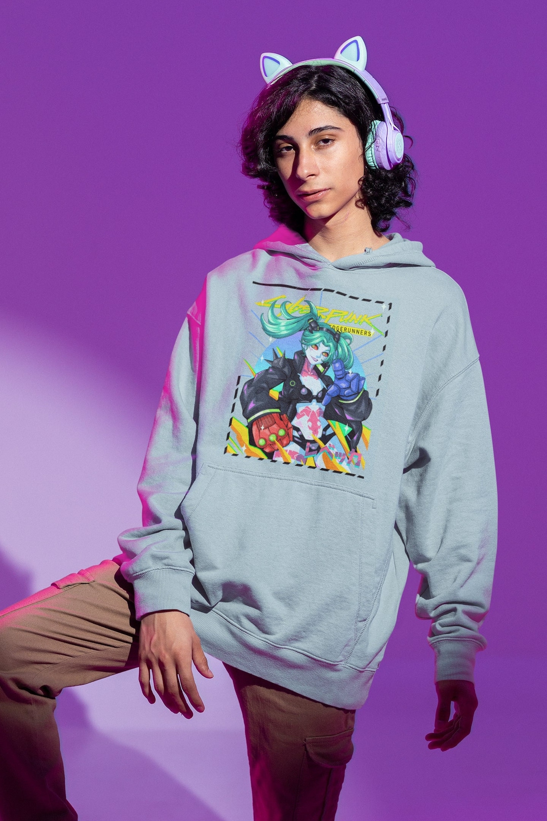 Cyberpunk Edgerunners Hoodie, Edge Runners DAVID & LUCY Neon Shirt ...