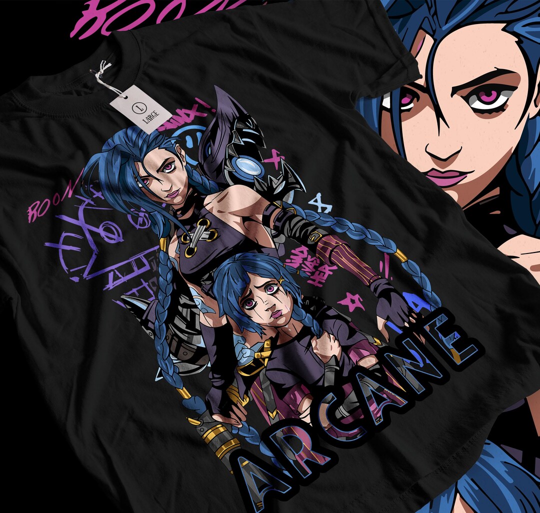 Jinx Arcane T-shirt, Gaming Shirt, Gaming Legend Apparel, Video Game Shirt, Moba Game Shirt, LOL ...