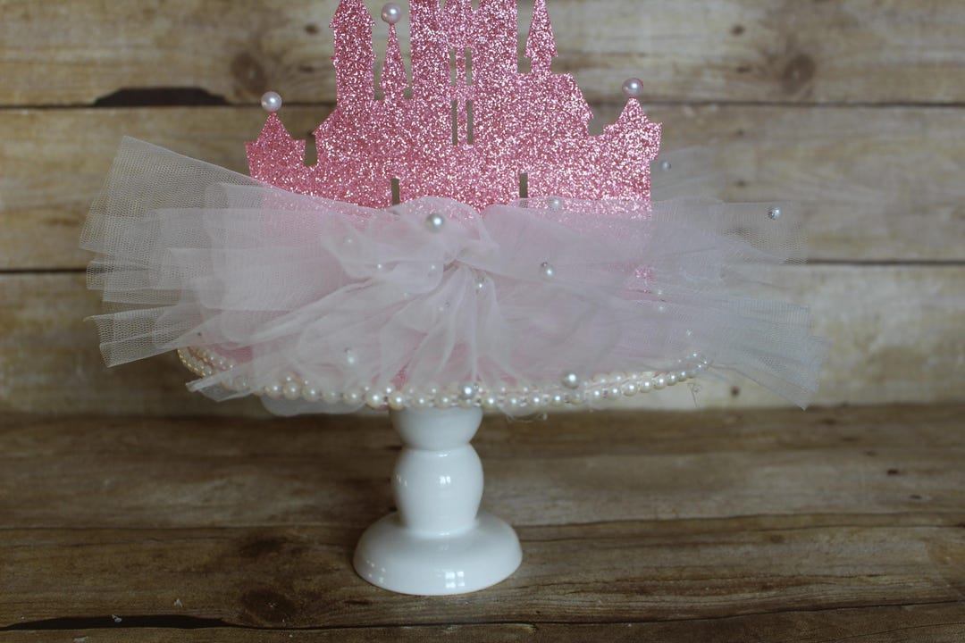 Pink Glitter Princess Castle Centerpiece – Pearl & Tulle Party Decor - Etsy