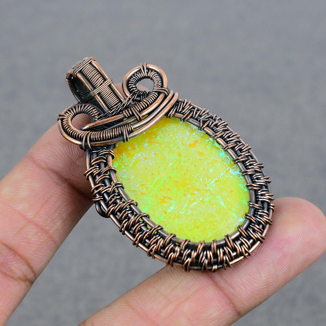 Copper Wire Wrapped Australian Triplet Opal Pendant - Etsy