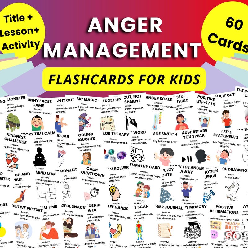 Anger Cards for Kids - Etsy