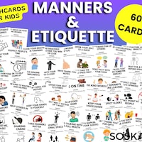 Table Manners Chart for Kids | Dining Etiquette | Good Habits ...