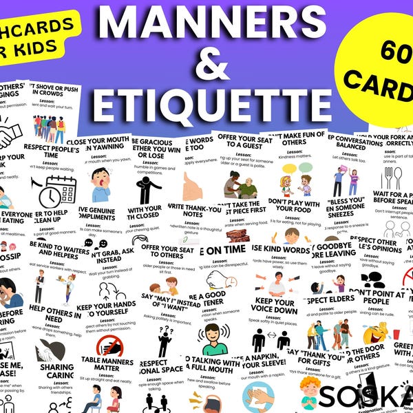 Social Manners Kids - Etsy