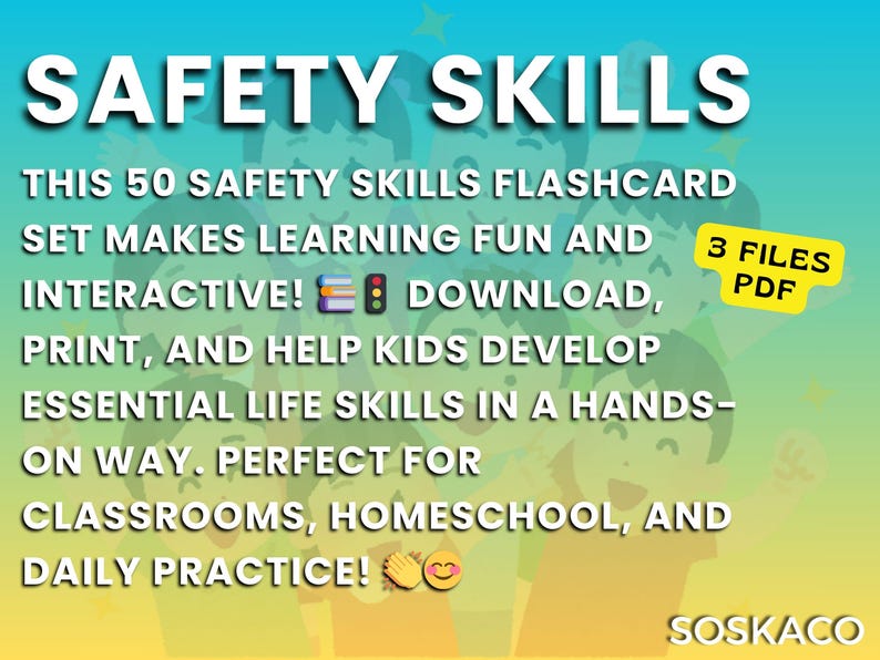 Safety Skills Flashcards for Kids, Interactive Learning on First Aid ...