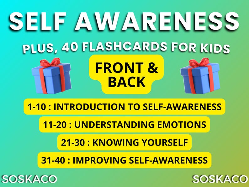 Self Awareness Flashcards for Kids, Build Confidence, Emotional ...