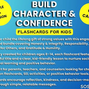 Build Character and Confidence Flashcards for Kids, Emotional ...