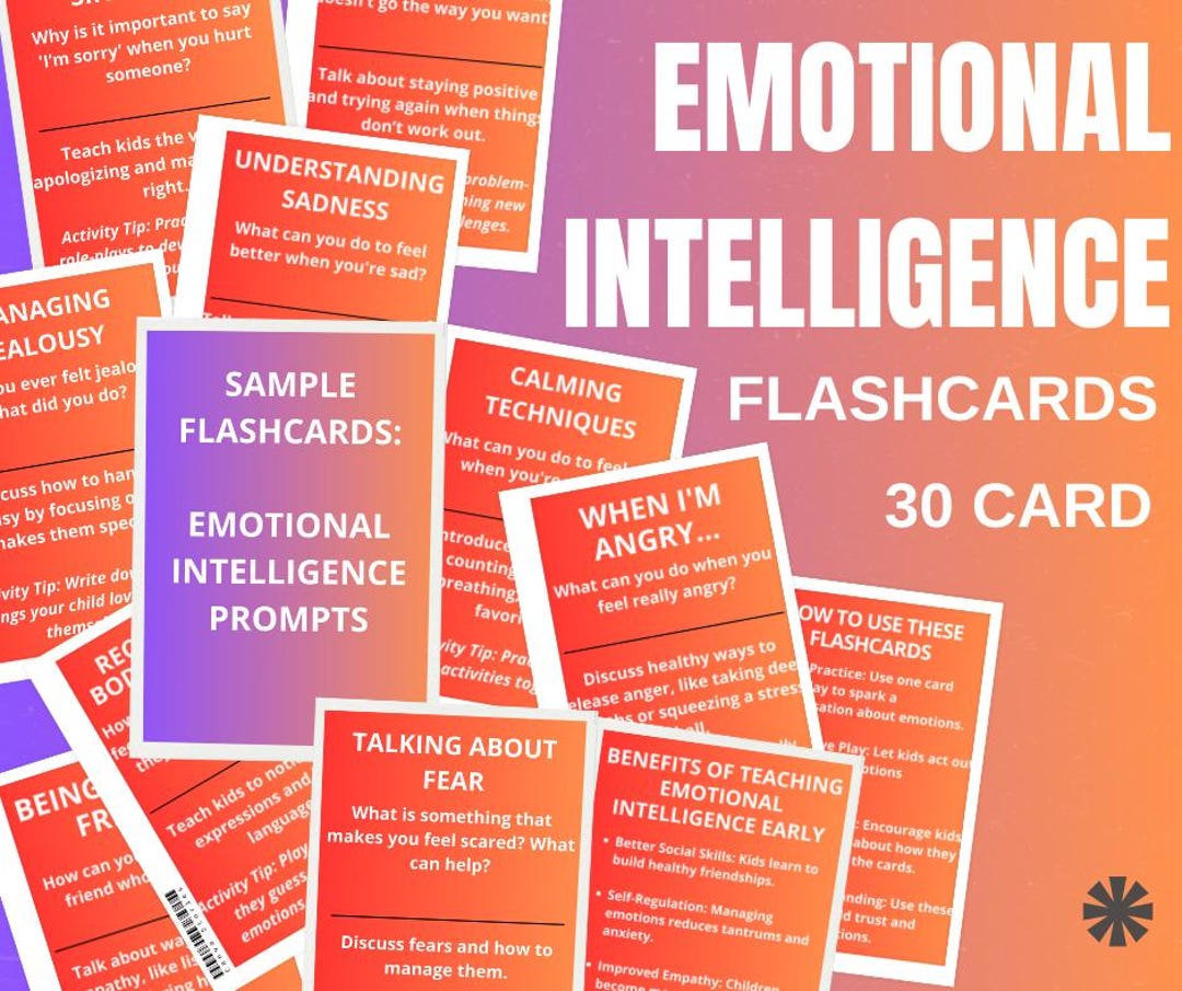 Emotional Intelligence Flashcards for Kids Prompts for Conversations ...