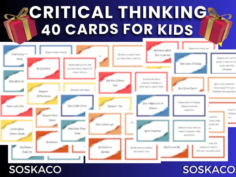 Critical Thinking Flashcards for Kids, Fun Learning Through Problem ...