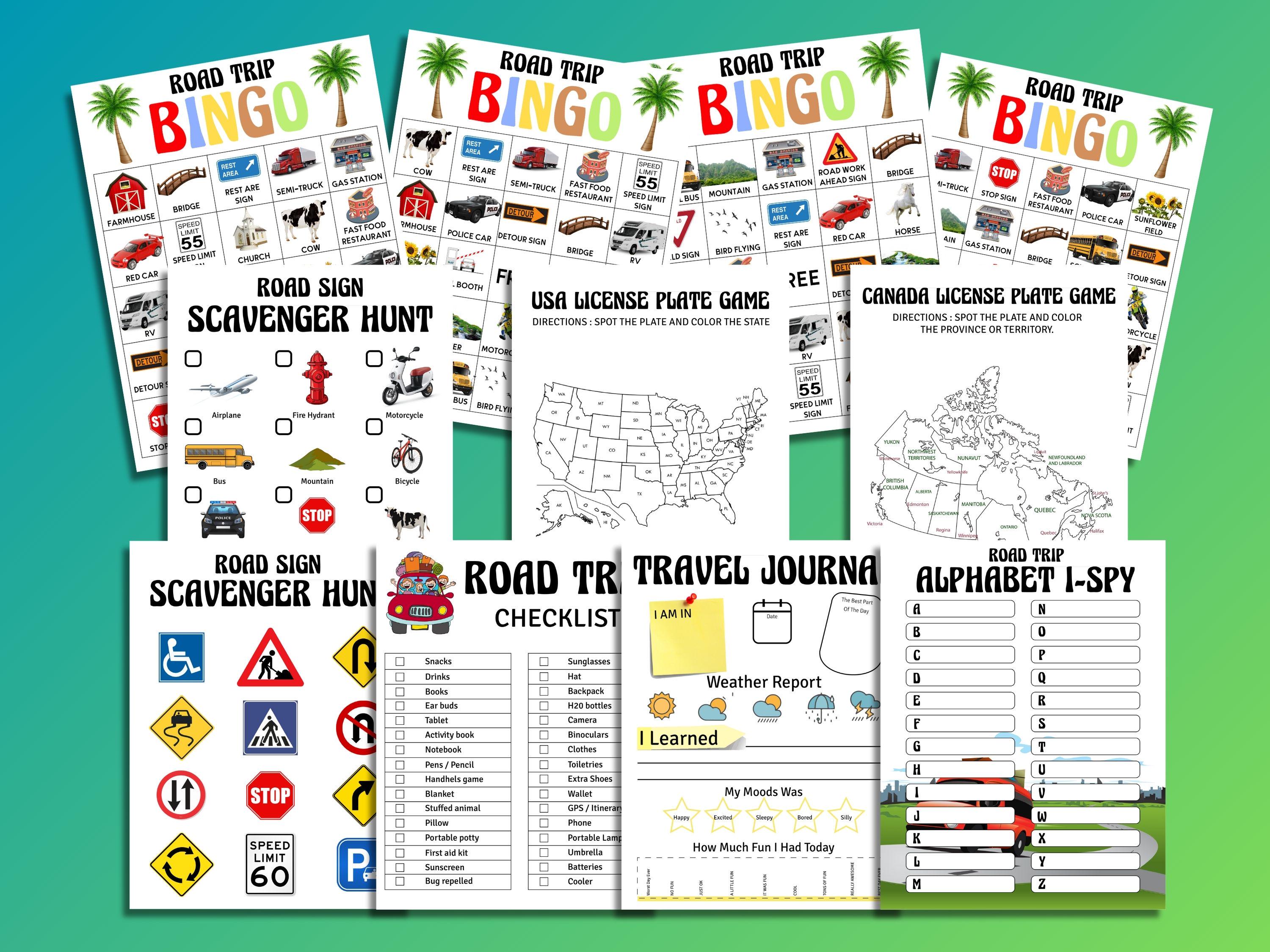 Road Trip Games for Kids, Vacation Activities, Road Trip Map, Vacation ...