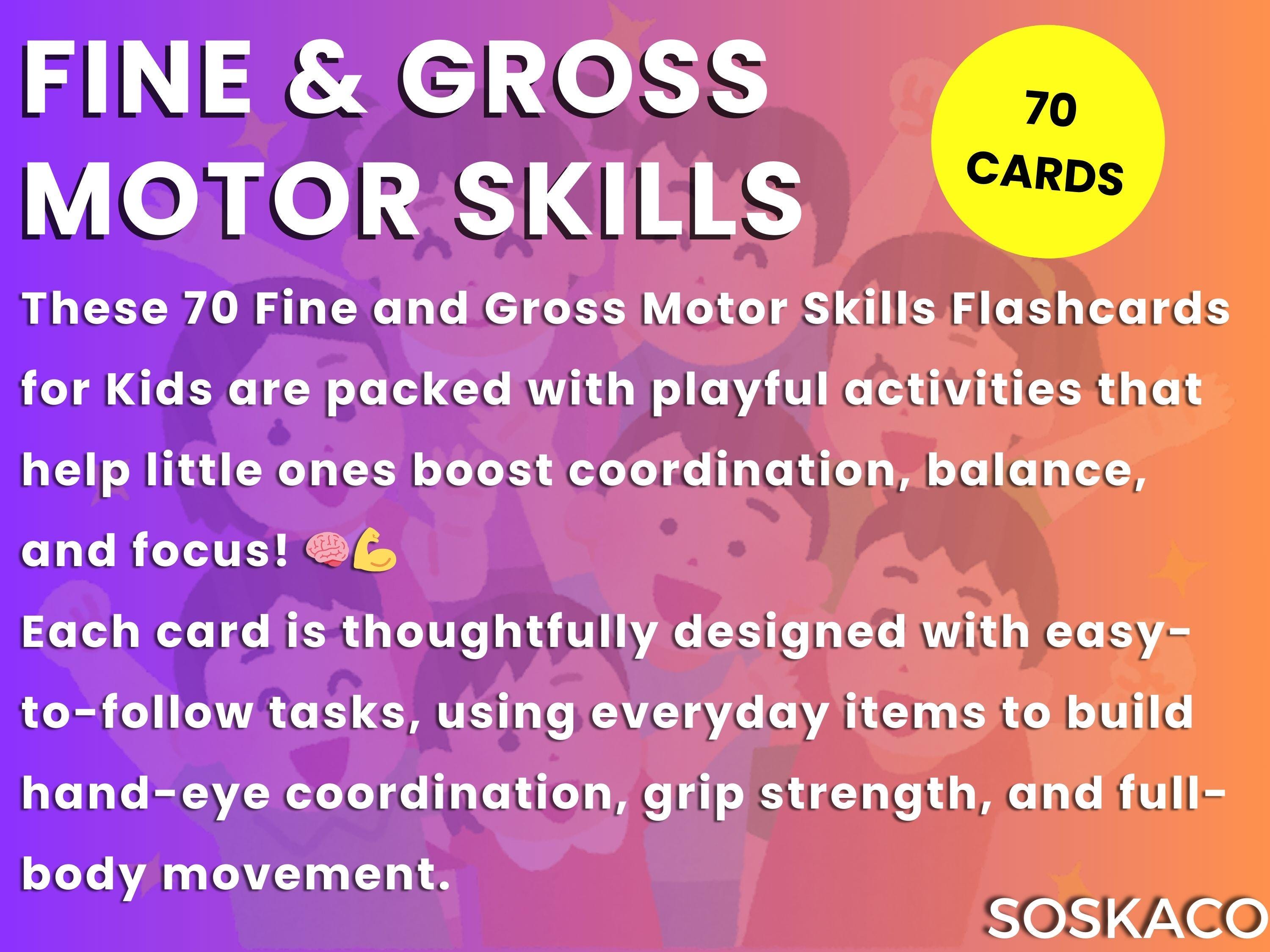 Fine and Gross Motor, Kids Flashcards Printable, Coordination Exercise ...