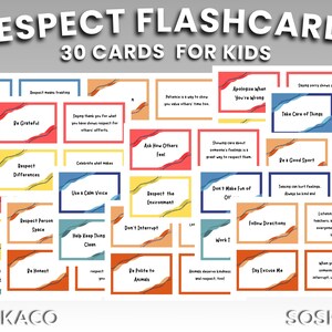 Respect Flashcards Daily Lessons Kids Kindness Manners & Positive ...