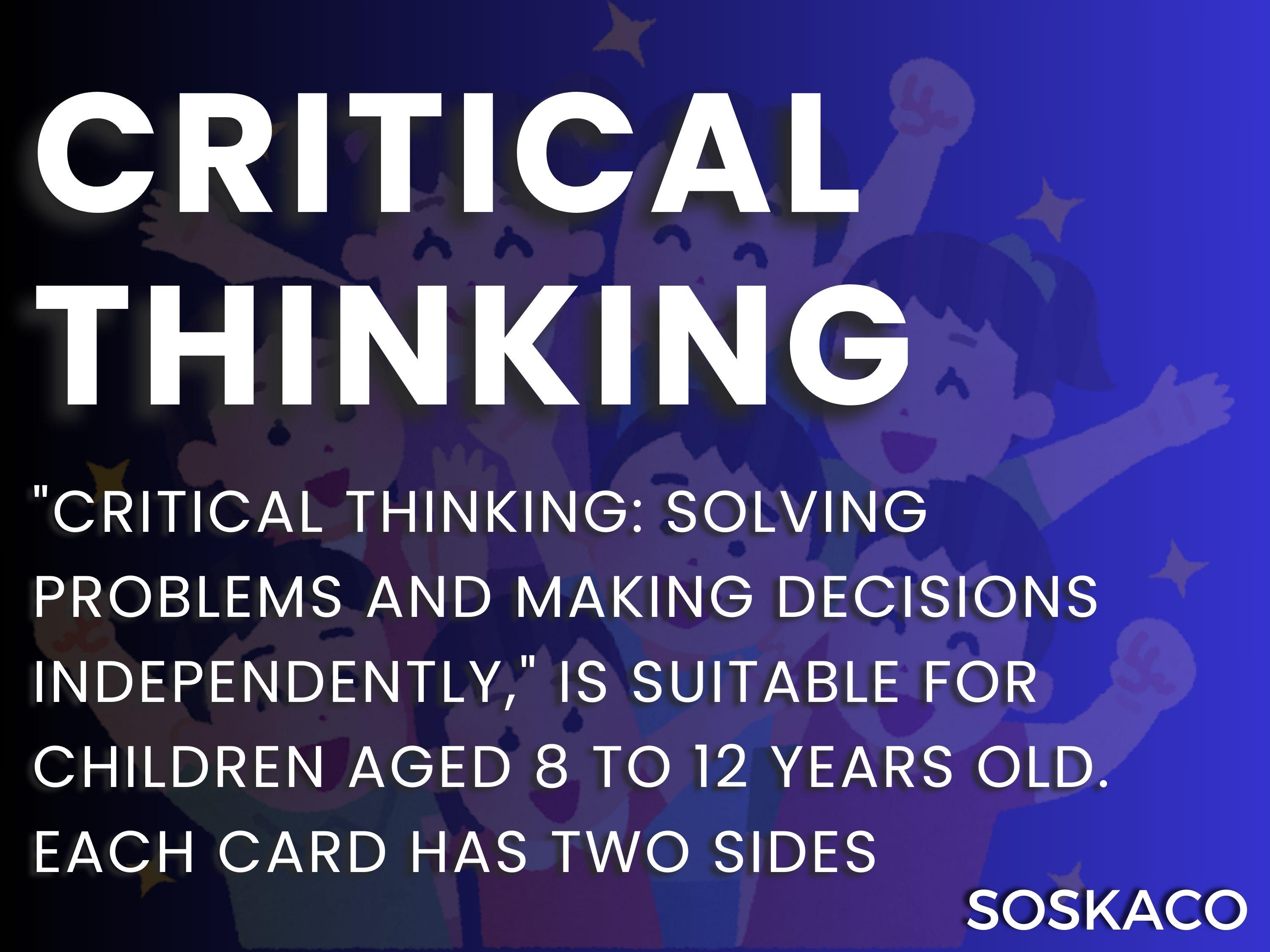 Critical Thinking Flashcards for Kids, Printable Learning Decision ...