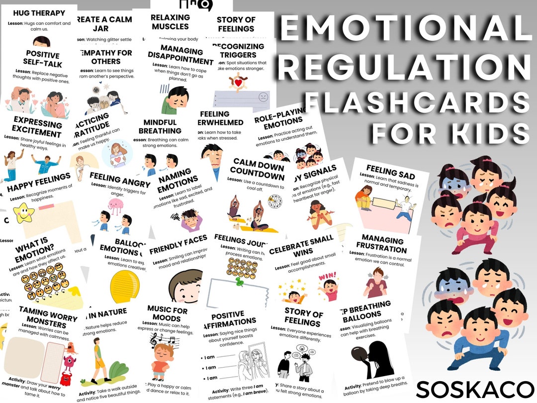 Emotional Regulation Flashcards for Kids, Cards Activities, Teach ...