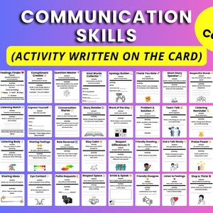 Communication Skills Flashcards for Kids, Interaction Activities ...