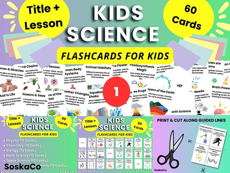 Educational Flashcards for Kids | Science Space Art, Respect Nature ...