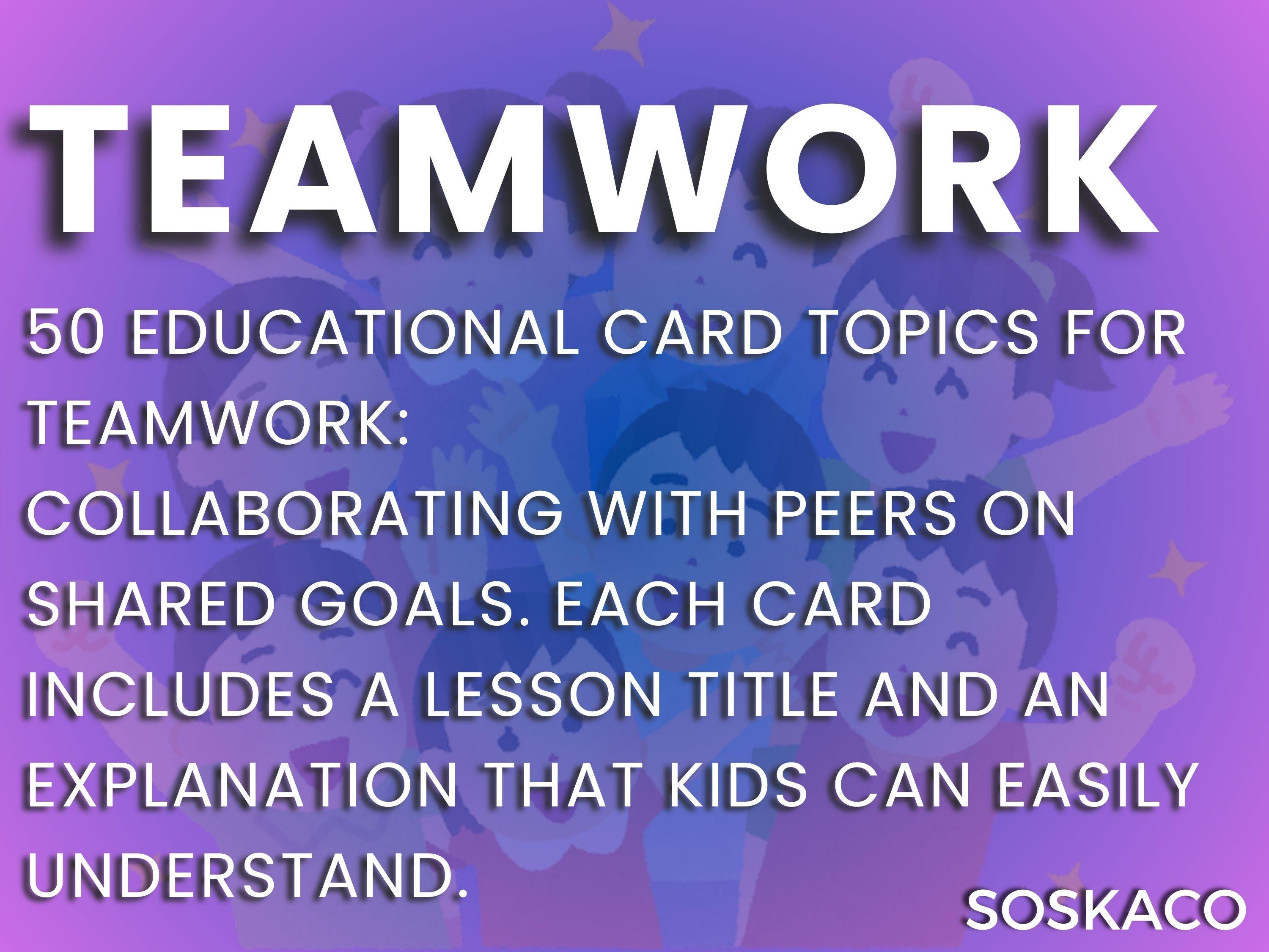 Teamwork Flashcards for Kids, Team Building Skills Communication Cards ...