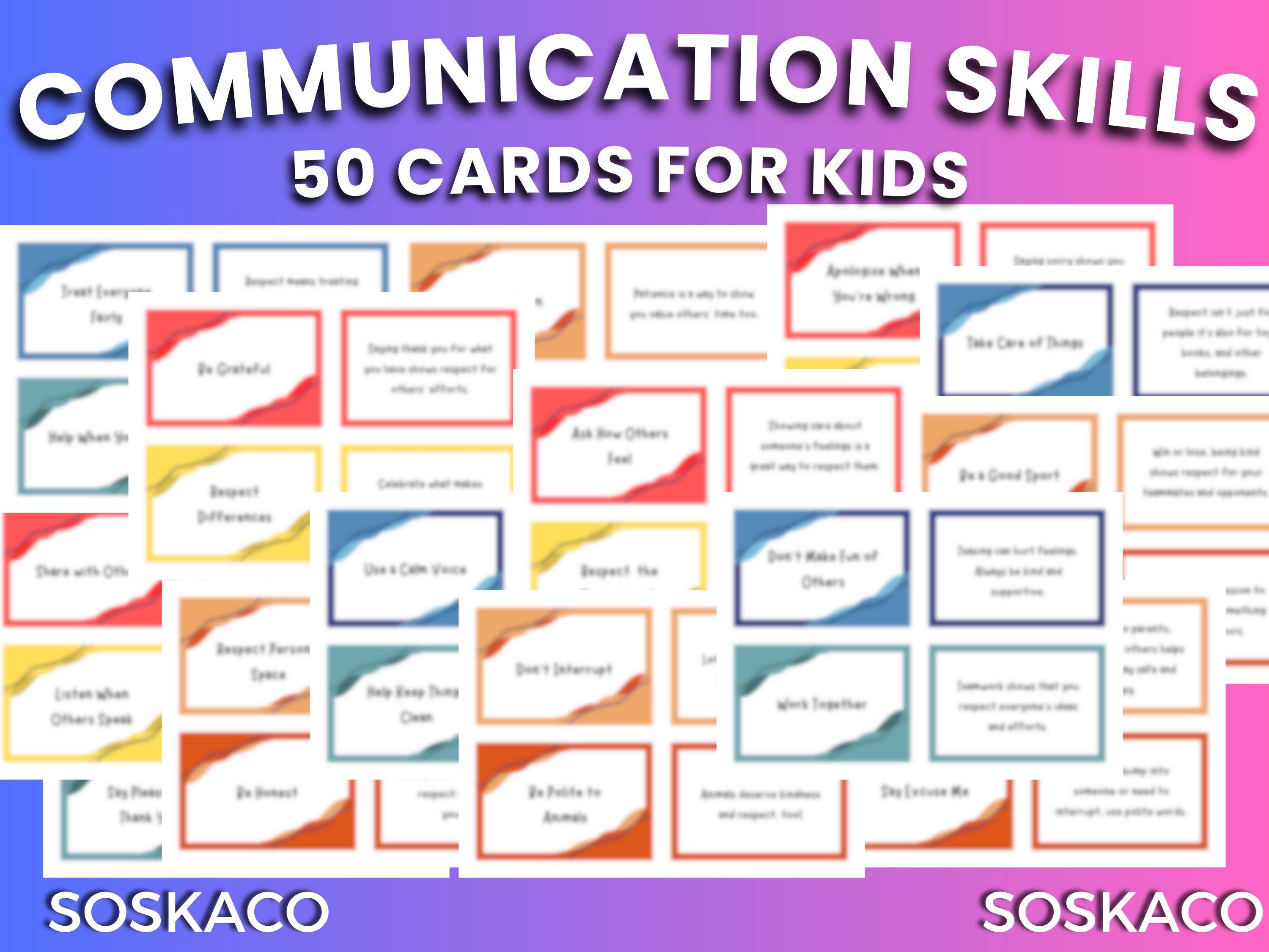 Communication Skills Flashcards for Kids, Interactive Activities to ...