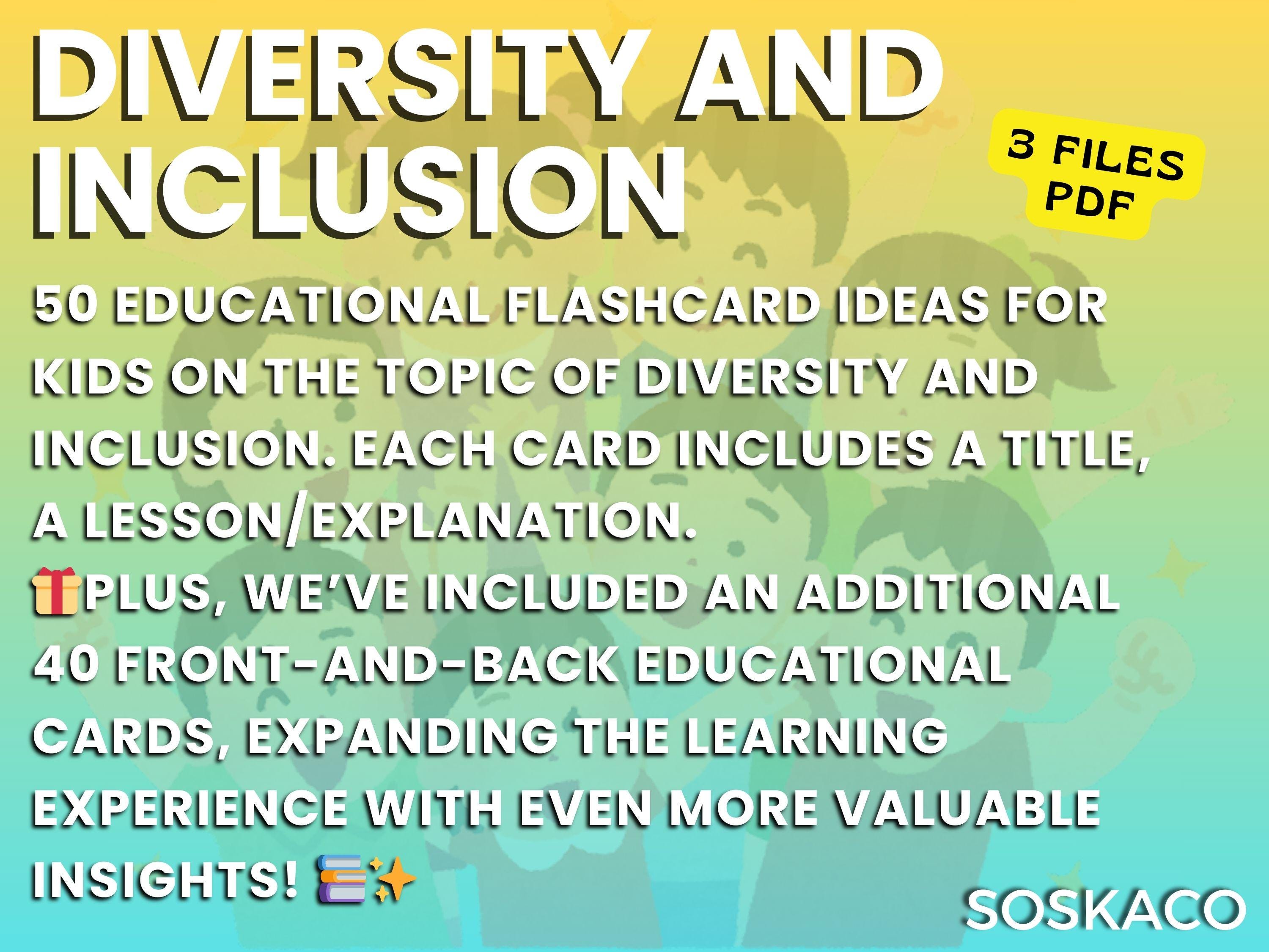 Diversity and Inclusion Flashcards for Kids, Fun Educational Cards to ...