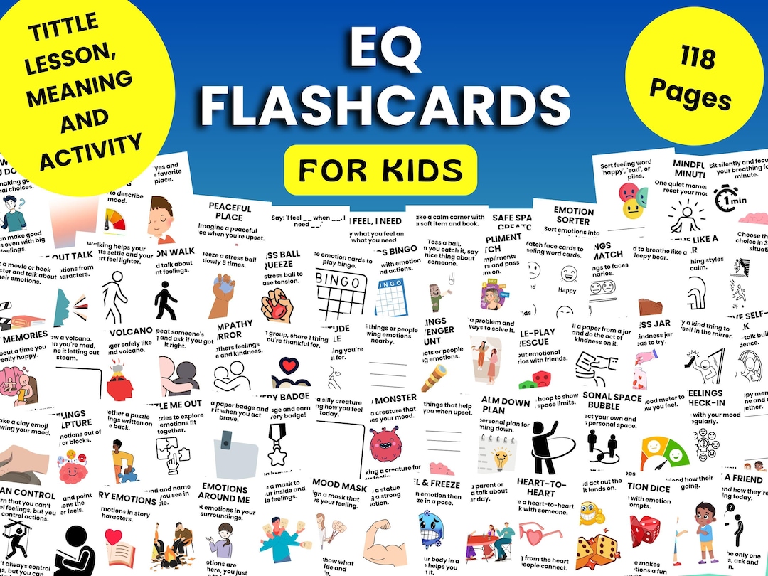 59 Emotional Intelligence Cards for Kids, SEL Activities, Printable ...