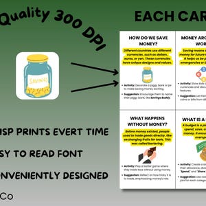 Money Management Flashcards for Kids, Budgeting & Saving (printable PDF ...