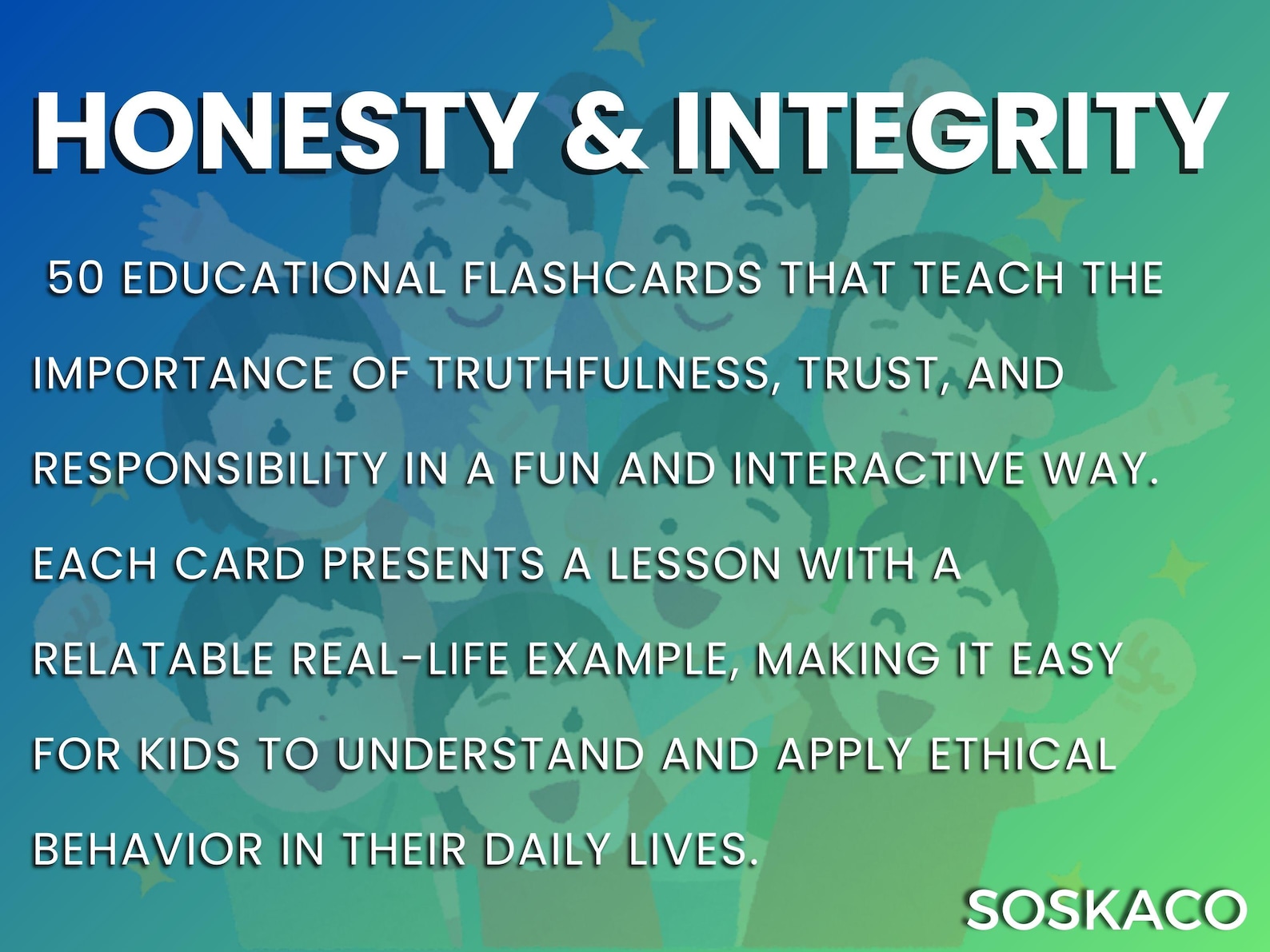 Honesty and Integrity Flashcards for Kids, Truthfulness, Responsibility ...