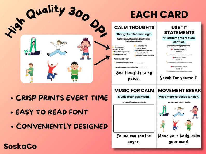 Anger Management Worksheets for Kids, Emotional Regulation, Calm Down ...