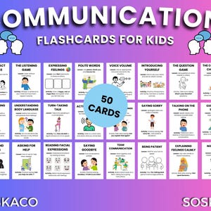 Communication Skills Flashcards for Kids, Interaction Activities ...