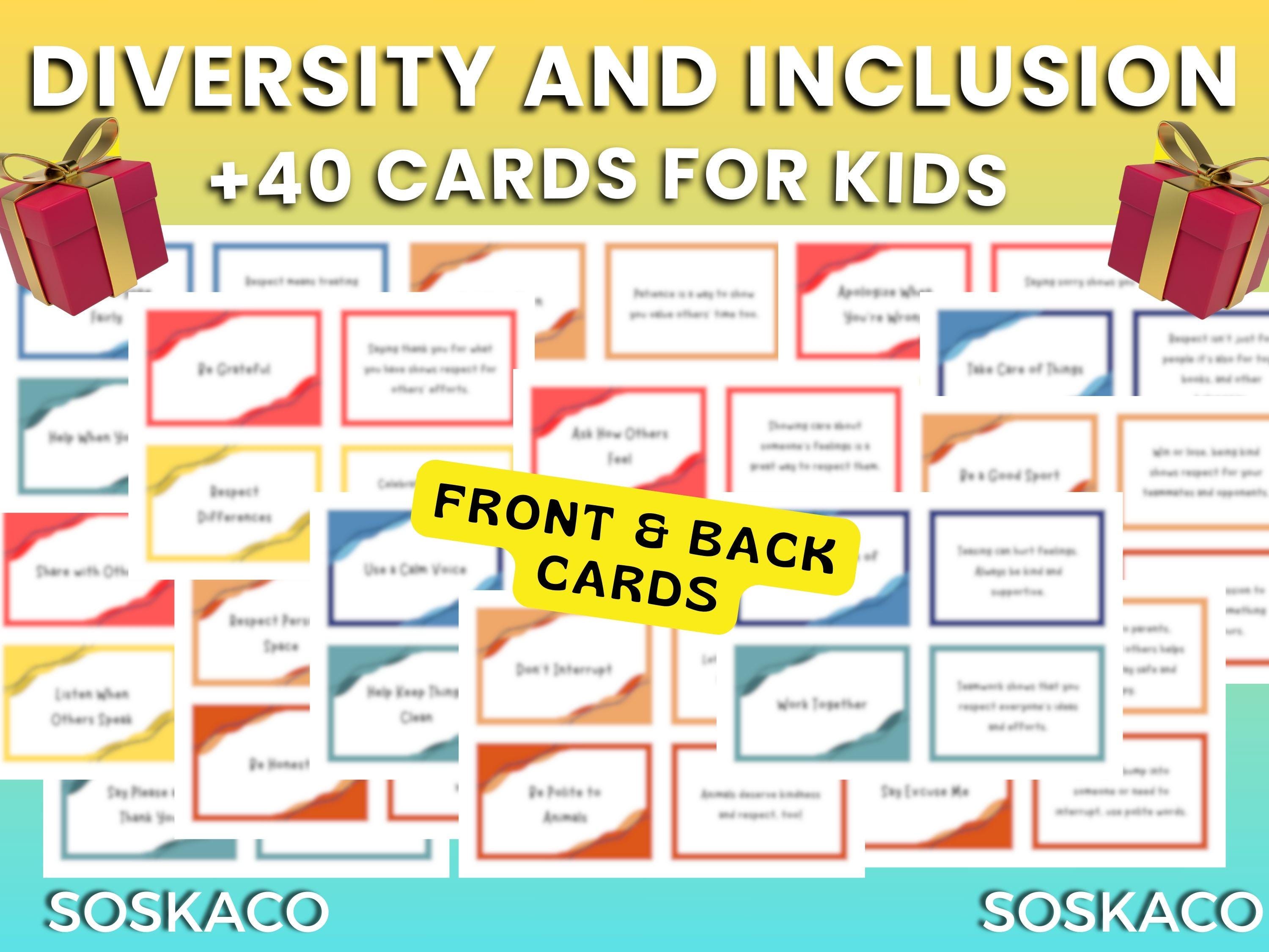Diversity and Inclusion Flashcards for Kids, Fun Educational Cards to ...