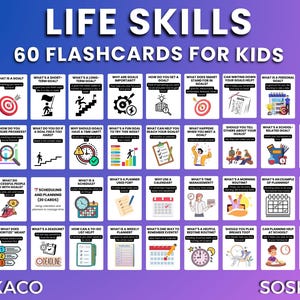 Life Skills Flashcards for Kids, Learning Entrepreneurship Activities ...