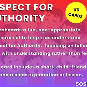 Respect Authority Flashcards for Kids, Teach Rules, Good Behavior ...