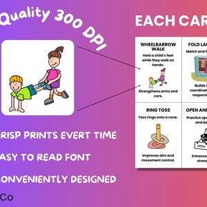 Fine and Gross Motor, Kids Flashcards Printable, Coordination Exercise ...