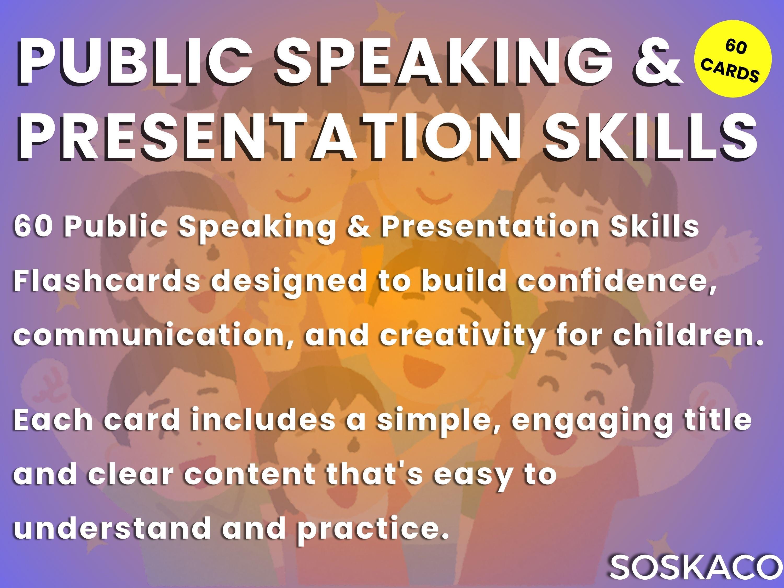 Public Speaking Flashcards for Kids, Presentation Skills Cards ...