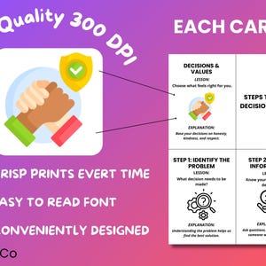 Decision Making Flashcards for Kids, Critical Thinking Cards, Problem ...