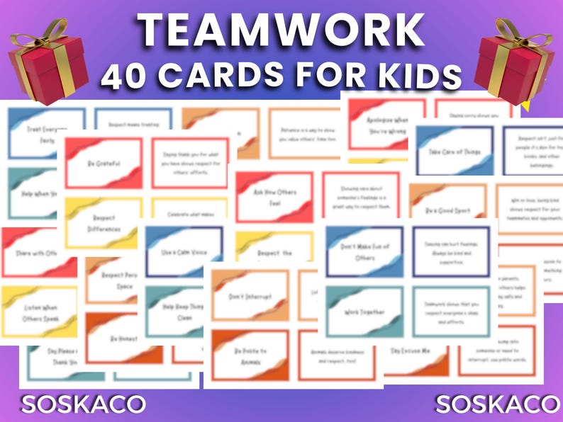 Teamwork Flashcards for Kids, Social Skills Activities, Learn ...