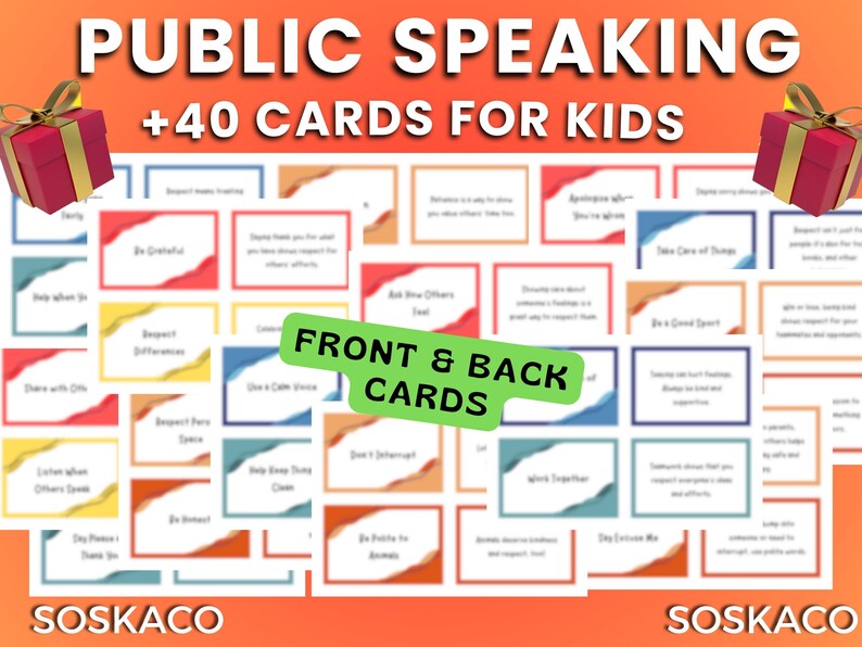 Public Speaking Flashcards for Kids, Speech Activities & Exercises ...