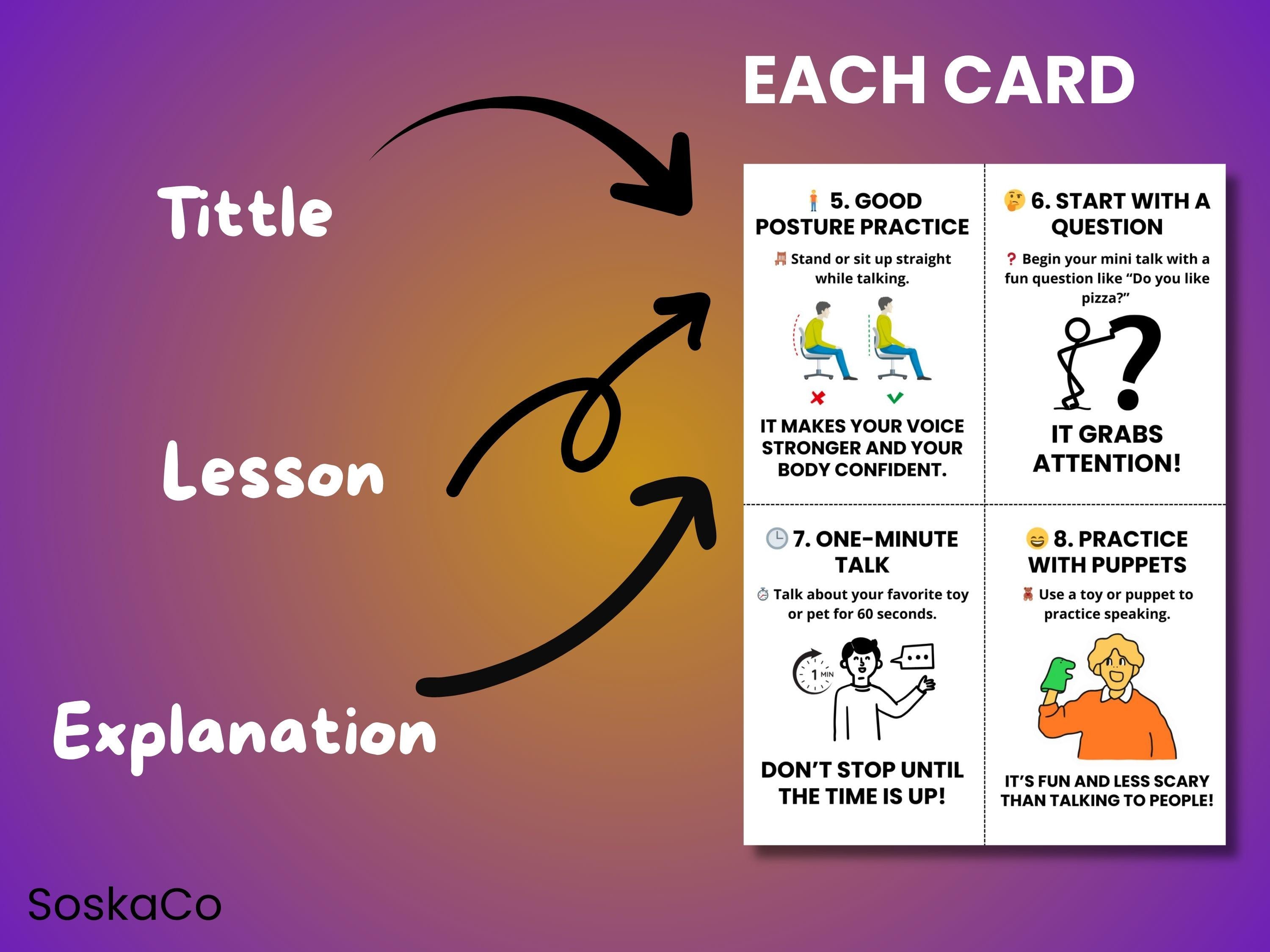 Public Speaking Flashcards for Kids, Presentation Skills Cards ...