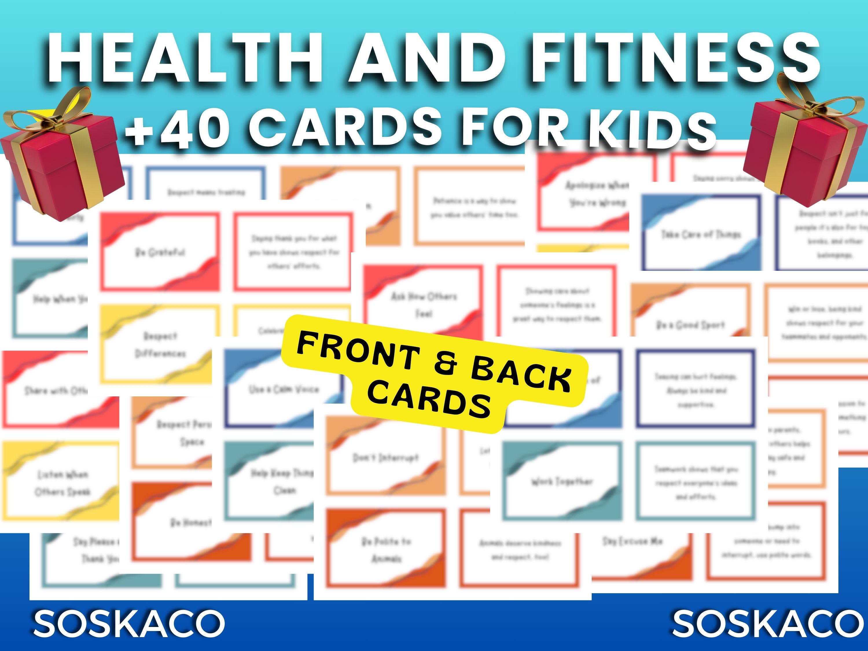 Healthy Habits Flashcards for Kids, Nutrition & Self Care, Educational ...