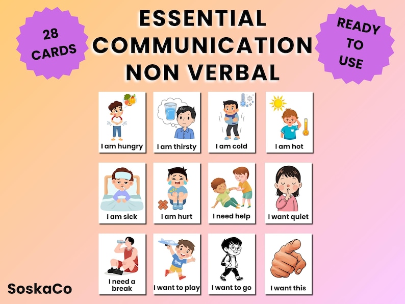 Non Verbal Communication, Visual Boards Cards Printable, Daily Routines ...