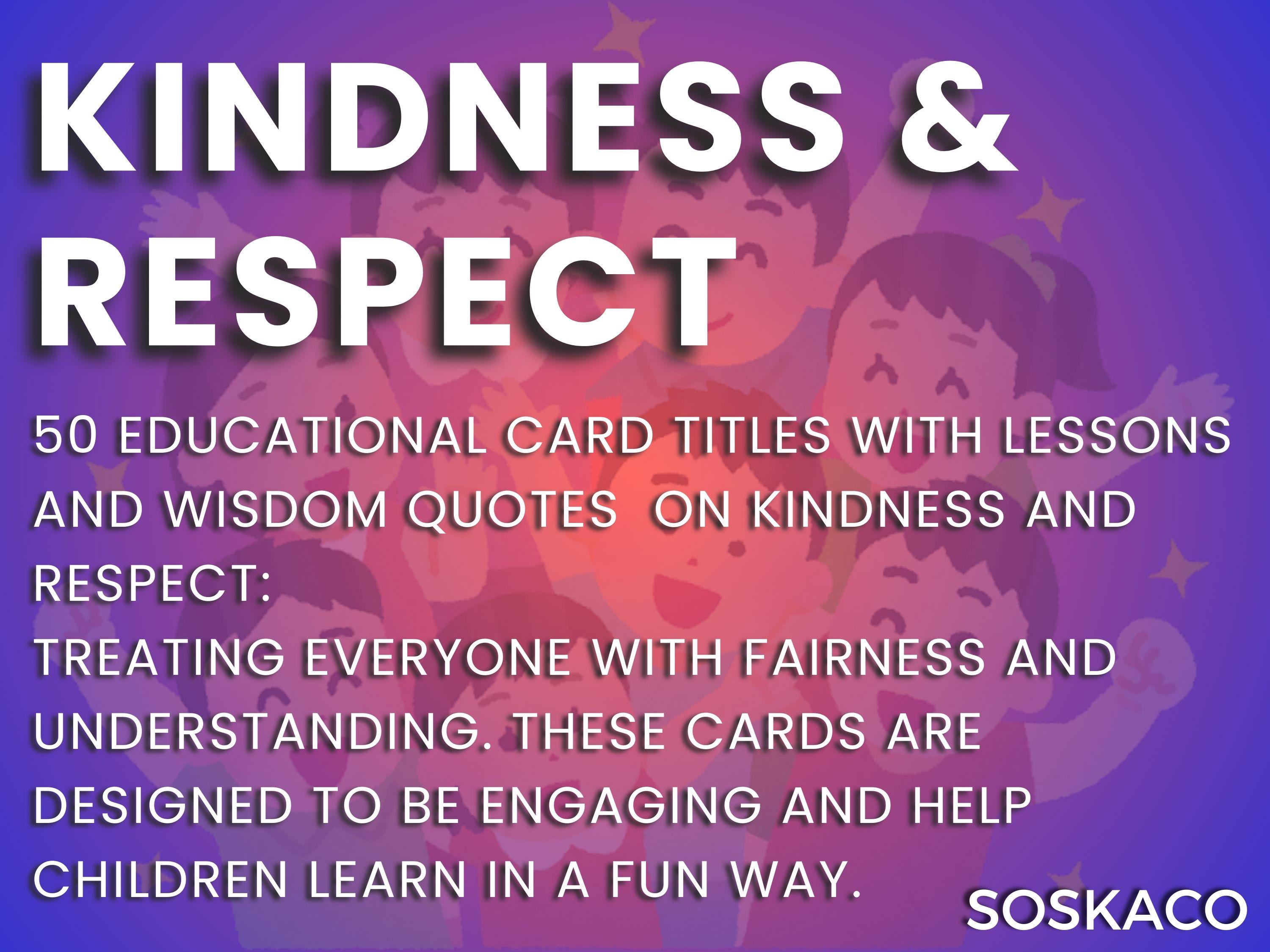 Kindness & Respect Flashcards for Kids, Social Skills Worksheet ...