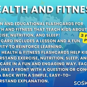 Healthy Habits Flashcards for Kids, Nutrition & Self Care, Strong ...