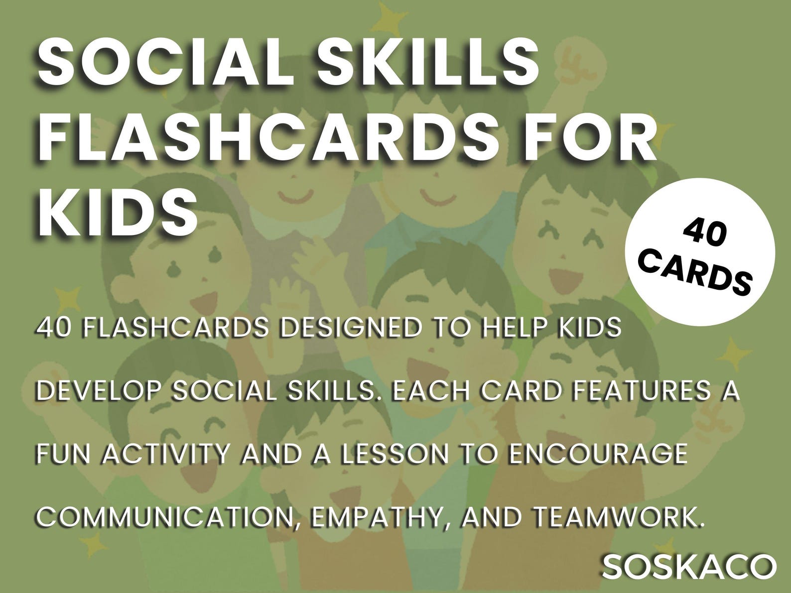 Social Skills Flashcards for Kids, Social Skills Game, Empathy, Sharing ...