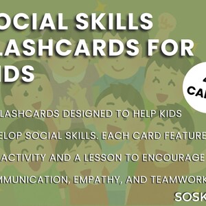 Social Skills Flashcards for Kids, Social Skills Game, Empathy, Sharing ...