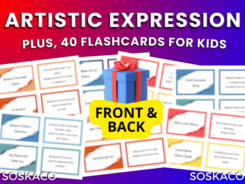 Artistic Expression Flashcards for Kids, Boost Creativity With Drawing ...