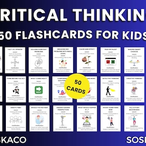 Critical Thinking Flashcards for Kids, Printable Learning Decision ...