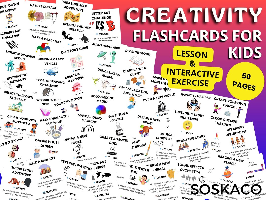 Creativity Flashcards for Kids, Fun Activities to Boost Imagination ...