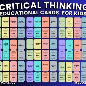 Critical Thinking Flashcards for Kids, Fun Learning Through Problem-solving & Decision-making ...
