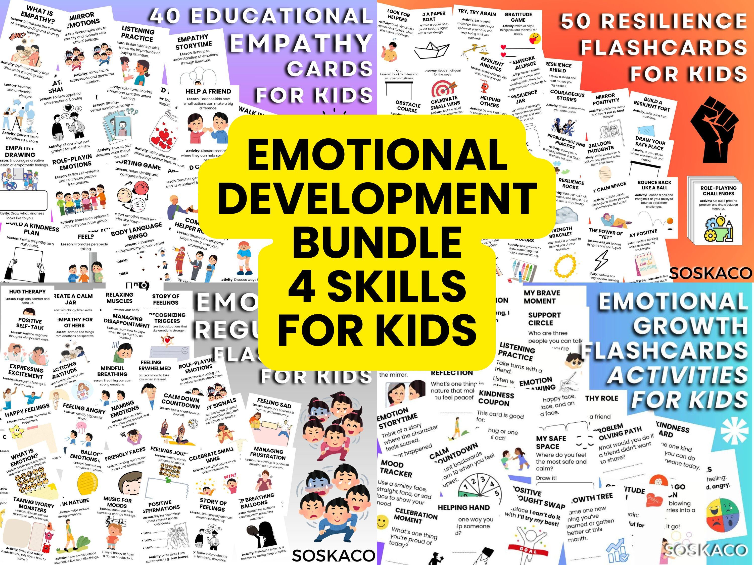 Emotional Development Flashcards for Kids, Printable Social Skills ...